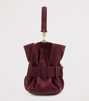 Balmain Medium Suede Anthem Shoulder Bag - Red