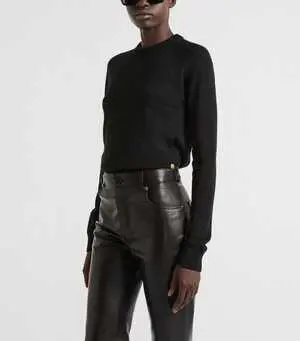 Balmain Merino Wool Button-detail Sweater - Black