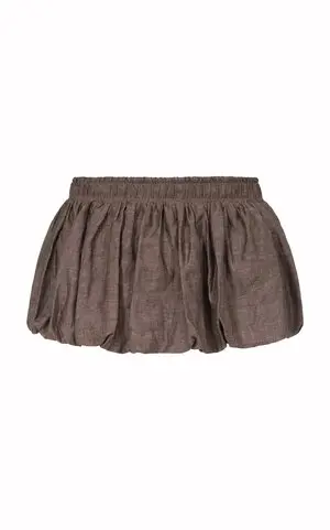 LUDOVIC DE SAINT SERNIN Palais Bubble-hem Linen Mini Skirt