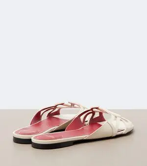 Valentino Garavani Wonderweb Vlogo Leather Slides - White