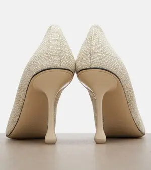 JIMMY CHOO Ixia Woven Pointed Toe High Heel Pumps