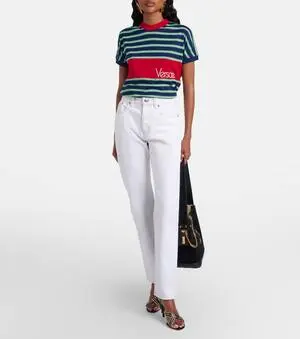 Versace Striped Cotton T-shirt