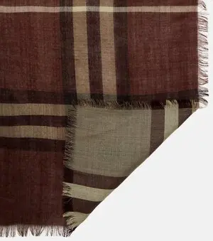 Burberry Check Wool And Silk Scarf