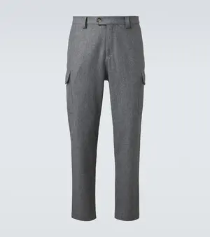 Brunello Cucinelli Wool Tapered Cargo Trousers - Grey