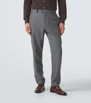 Brunello Cucinelli Wool Tapered Cargo Trousers - Grey