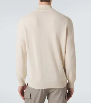 Brunello Cucinelli Cashmere Quarter-zip Sweater - Beige