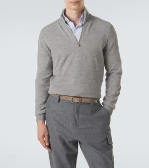 Brunello Cucinelli Cashmere Half-zip Sweater - Grey