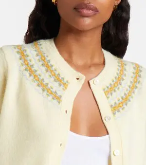 DÔEN Olympe Fair Isle Wool-blend Cardigan - Yellow
