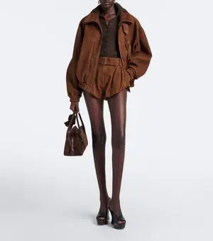 Magda Butrym Belted Suede Shorts