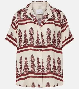 Johanna Ortiz Printed Linen Shirt - Beige