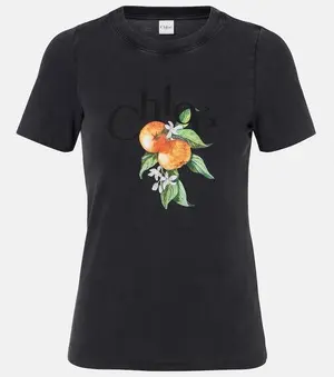 Chloé Printed Cotton T-shirt - Black