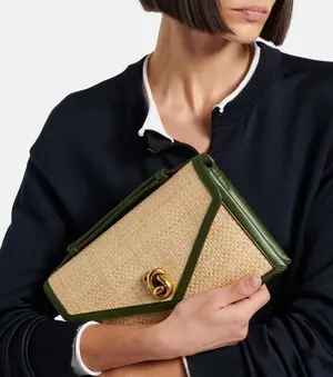 Bottega Veneta Knot Lock Raffia Top-handle Bag