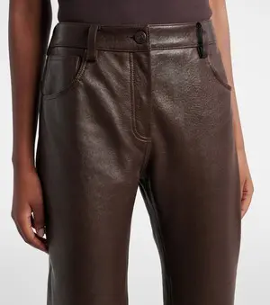 Magda Butrym Dark Leather Straight Leg Trousers