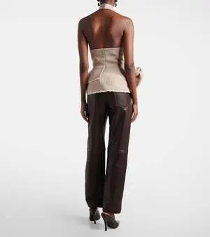 Magda Butrym Dark Leather Straight Leg Trousers