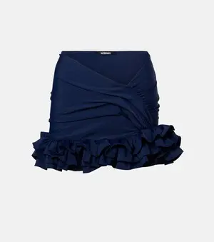 Jacquemus Jacquemus Ruffled Jersey Mini Skirt Blue
