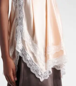 Magda Butrym Lace-trimmed Silk Satin Camisole