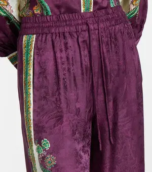 ALEMAIS Printed Wide-leg Silk Trousers - Multicoloured