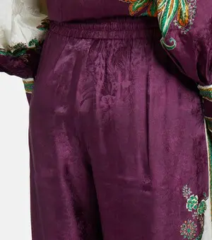 ALEMAIS Printed Wide-leg Silk Trousers - Multicoloured