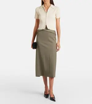 Victoria Beckham Ribbed Knit Zip-up Top