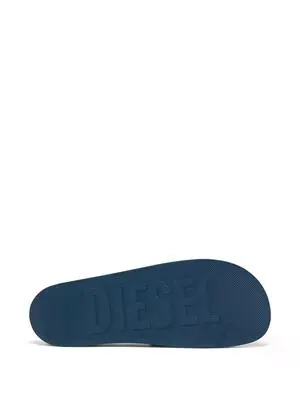 DIESEL® Sa-swim Logo-patch Slides - Blue