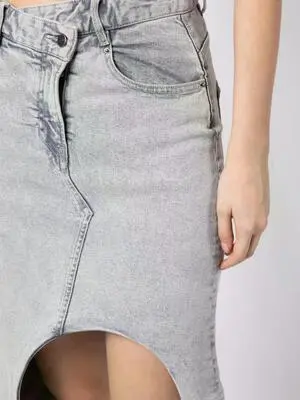 JNBY Asymmetric Washed Denim Skirt