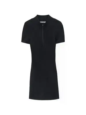 Alexander Wang Logo Tape Mock Neck Mini Dress - Black