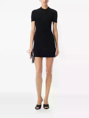 Alexander Wang Logo Tape Mock Neck Mini Dress - Black
