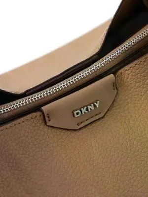 Dkny Pebbled Leather Logo Plaque Tote Bag