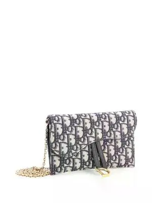 Dior Saddle Chain Oblique Canvas Clutch Bag