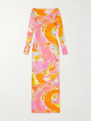Emilio Pucci Printed Tulle Maxi Dress - Multi