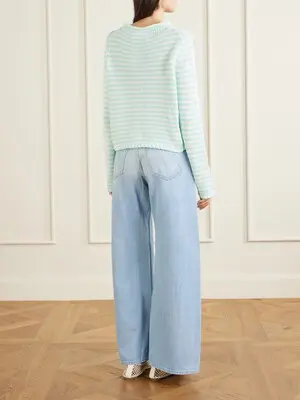 LA LIGNE Mini Marina Cropped Striped Cotton Sweater - Multi