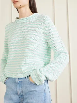 LA LIGNE Mini Marina Cropped Striped Cotton Sweater - Multi