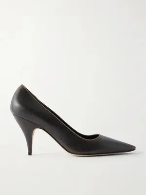 THE ROW Liisa Waxed Suede Pumps - Brown