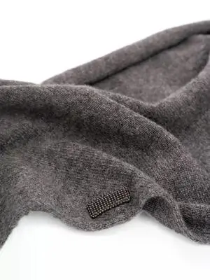 Brunello Cucinelli Monili-embellished Cashmere Scarf - Grey