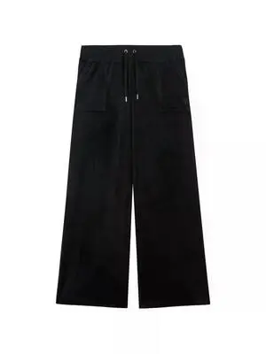 Juicy Couture Velour Wide-leg Track Pants - Black