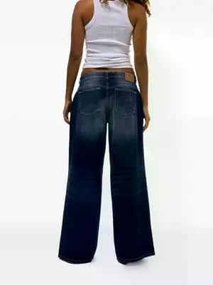 Juicy Couture Diamanté Embellished Wide-leg Jeans - Blue