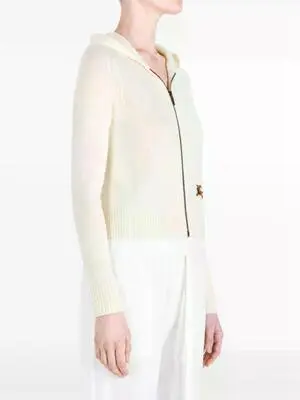 Burberry Knitted Zip-up Cardigan With Logo Patch