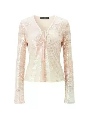 TOCCIN Zuri Sequin-embellished Blouse - Neutrals