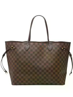 LOUIS VUITTON Damier Ebene Neverfull Gm Tote Bag - Brown