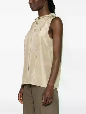 N°21 Sleeveless Ruffled Bow-fastening Top