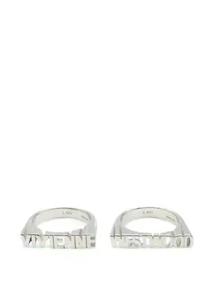 VIVIENNE WESTWOOD Tone Logo Lettering Rings - Silver