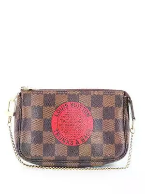 LOUIS VUITTON Pochette Accessoires Limited Edition Damier Mini Clutch Bag - Brown