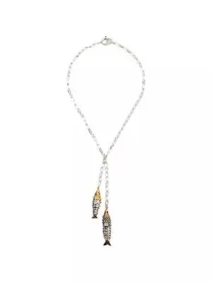 Isabel Marant Étoile River Lariat Necklace With Fish Pendants - Silver