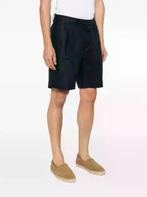 MICHAEL COAL Pleated Tailored Shorts - Blue