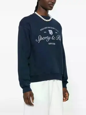 SPORTY & RICH Logo Embroidered Sweatshirt
