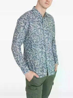 TINTORIA MATTEI 954 Palm-print Long-sleeve Shirt