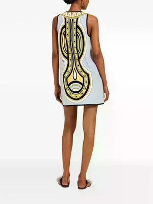 La DoubleJ Totem Lace-up Mini Dress In Sanctuary Print