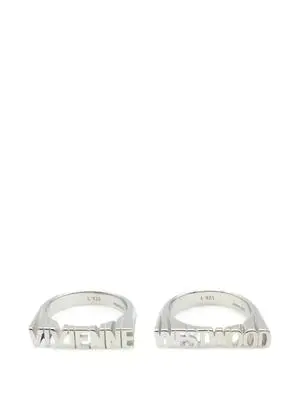 VIVIENNE WESTWOOD Tone Essex Ring Set - Silver