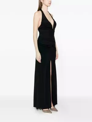 BABYLON V-neck Ruched Maxi Dress