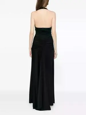 BABYLON V-neck Ruched Maxi Dress